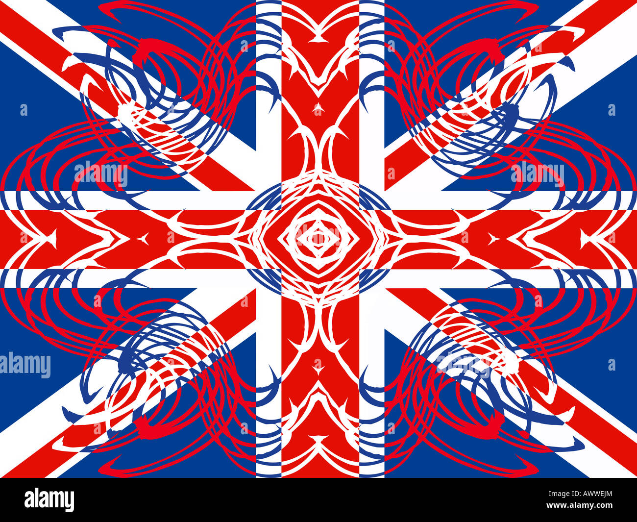 Representation of British flag with design, close up Stock Photo - Alamy