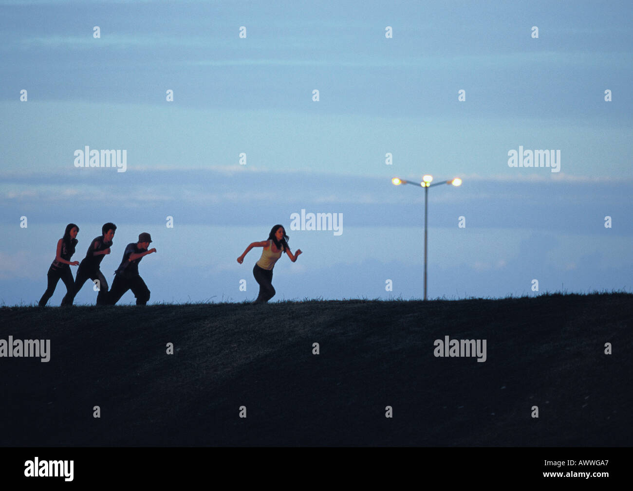 Man running away night hi-res stock photography and images - Alamy