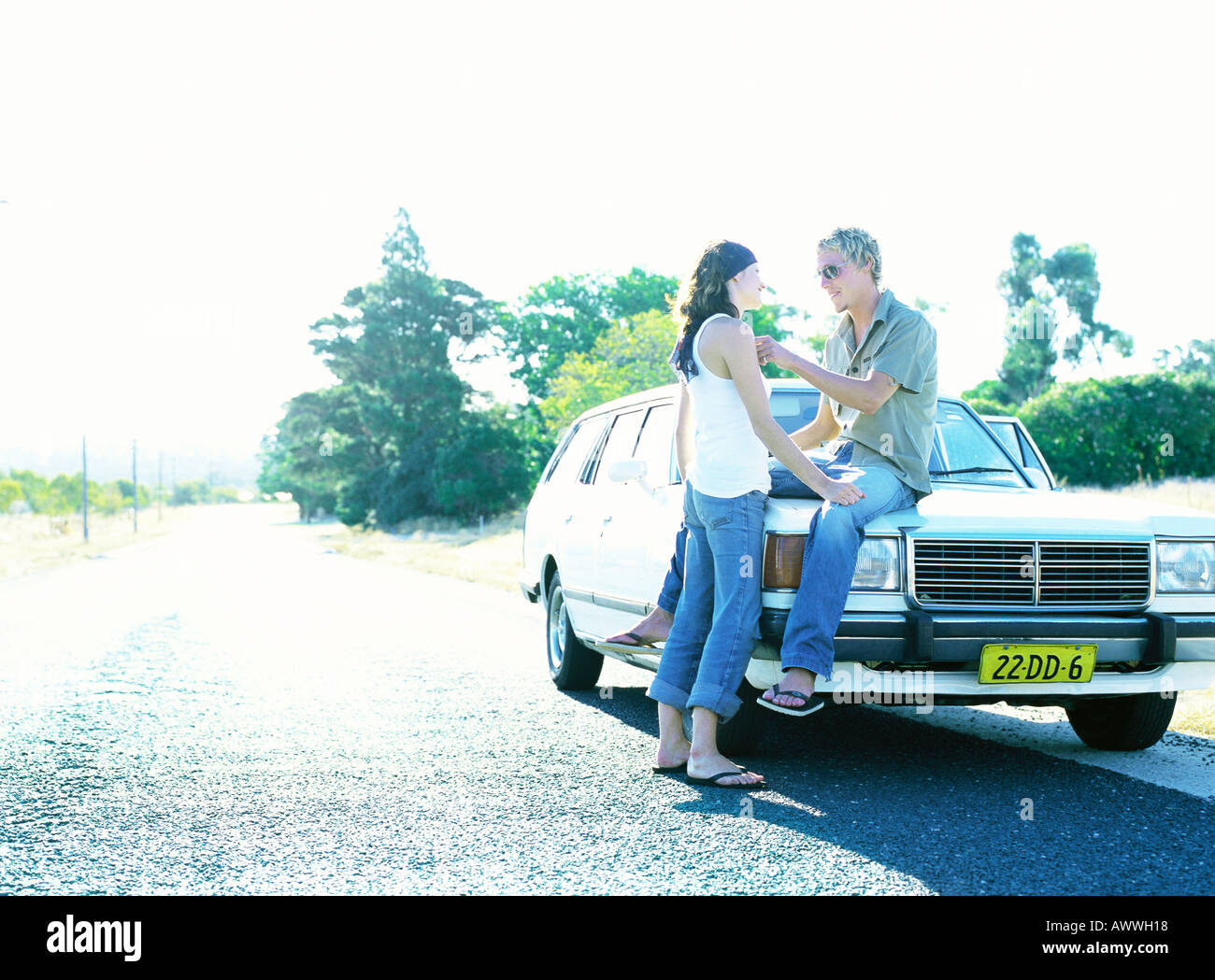 Man flirting car woman hi-res stock photography and images - Alamy