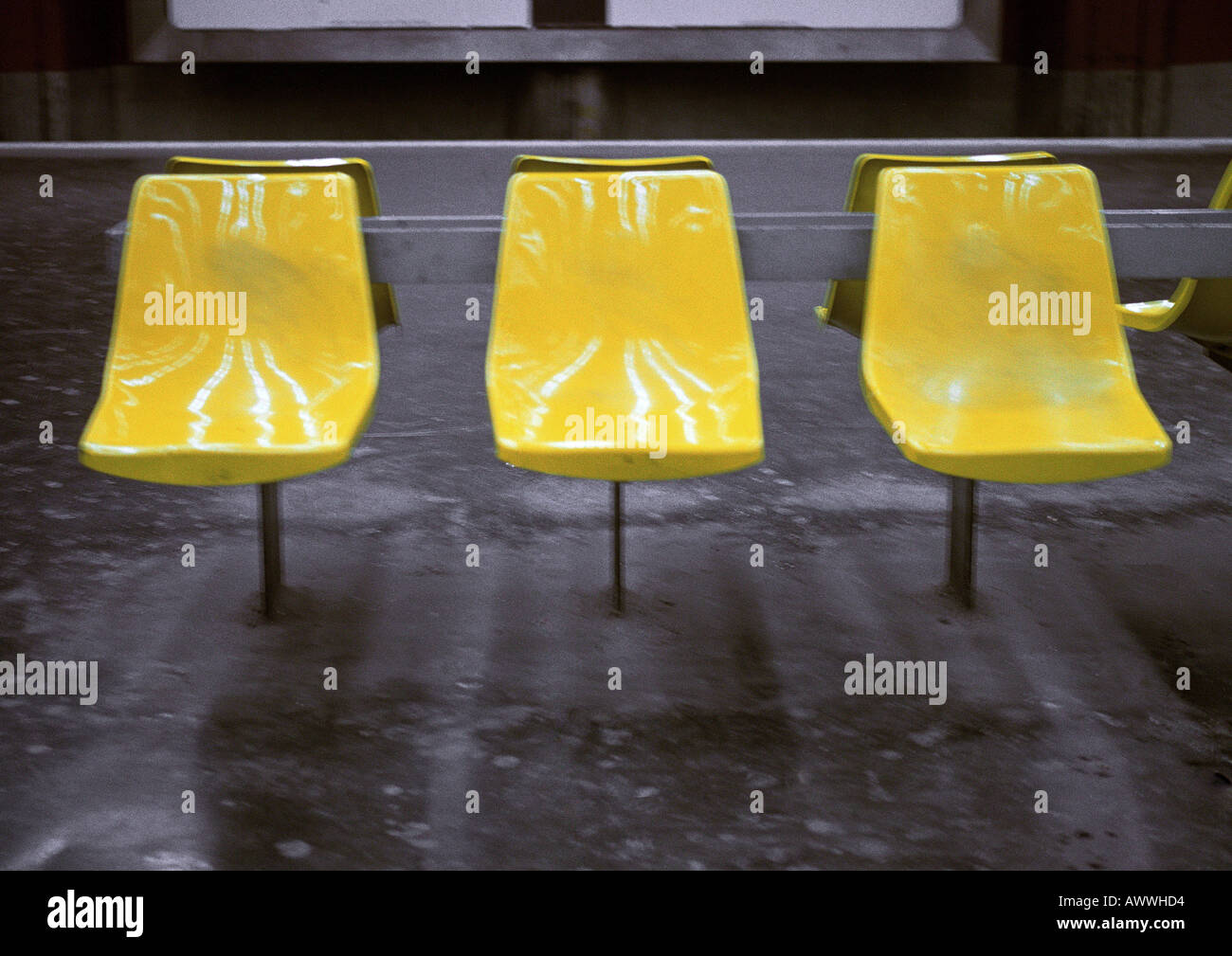 Seats in subway station Stock Photo - Alamy