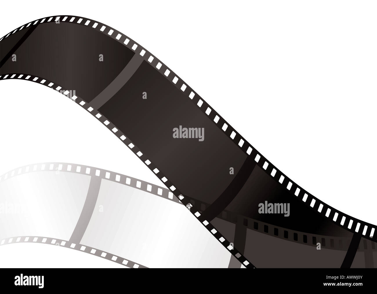 Illustration of a piece of film and its shadow with copy space Stock ...