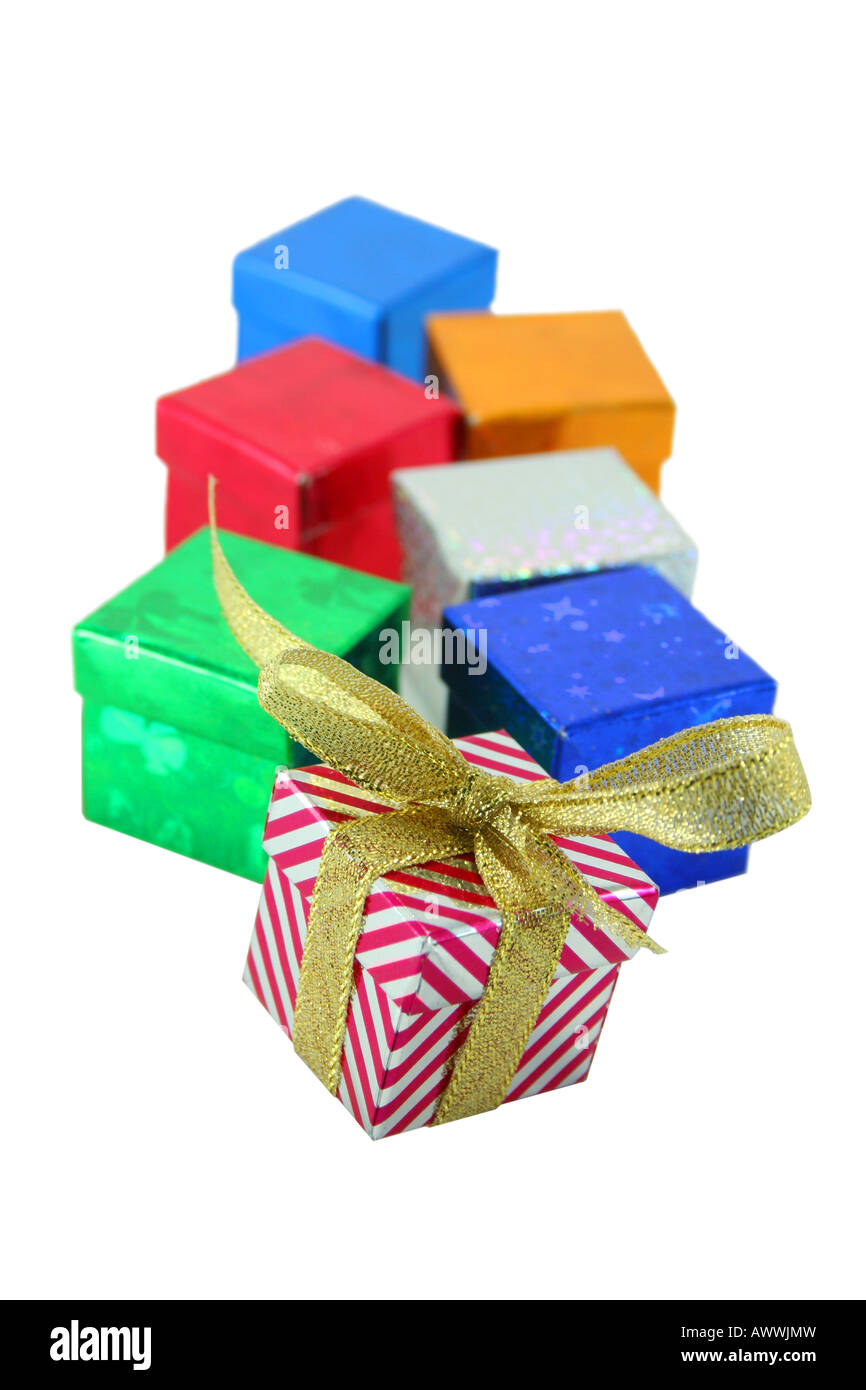 Gift pack present over the white background with clipping path Stock ...