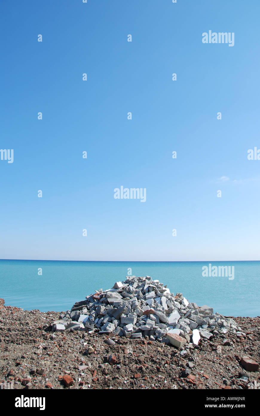 A pile of rubble on the Leslie street spit infill project Stock Photo ...