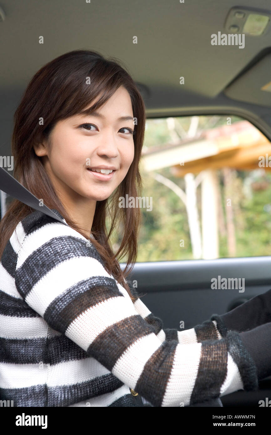 Woman driving car long hi-res stock photography and images - Alamy