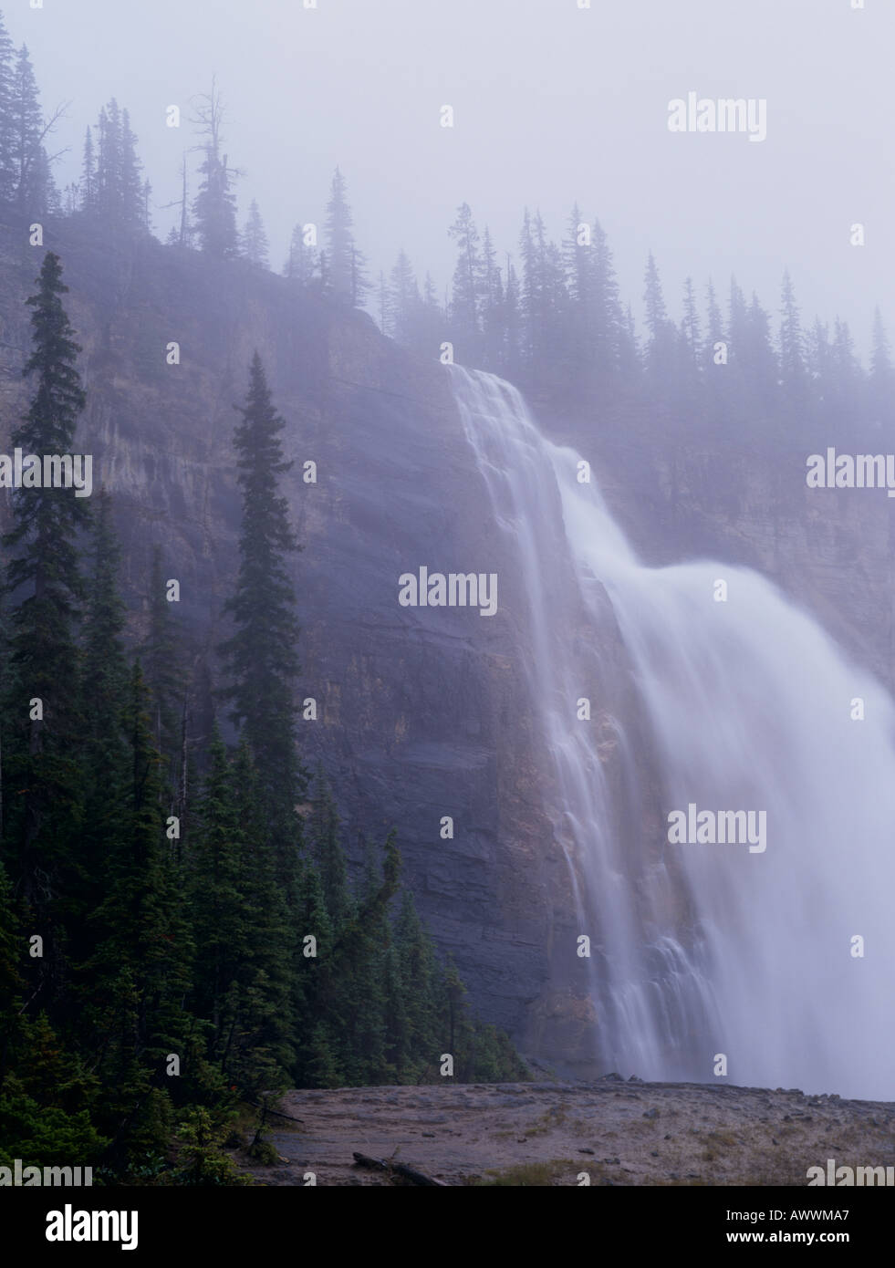 Waterfall in Mount Robson Provincial Park, British Columbia Stock Photo ...