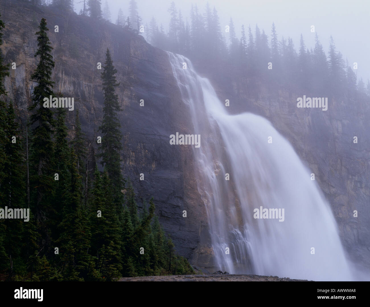Waterfall in Mt Robson Provincial Park, British Columbia Stock Photo ...