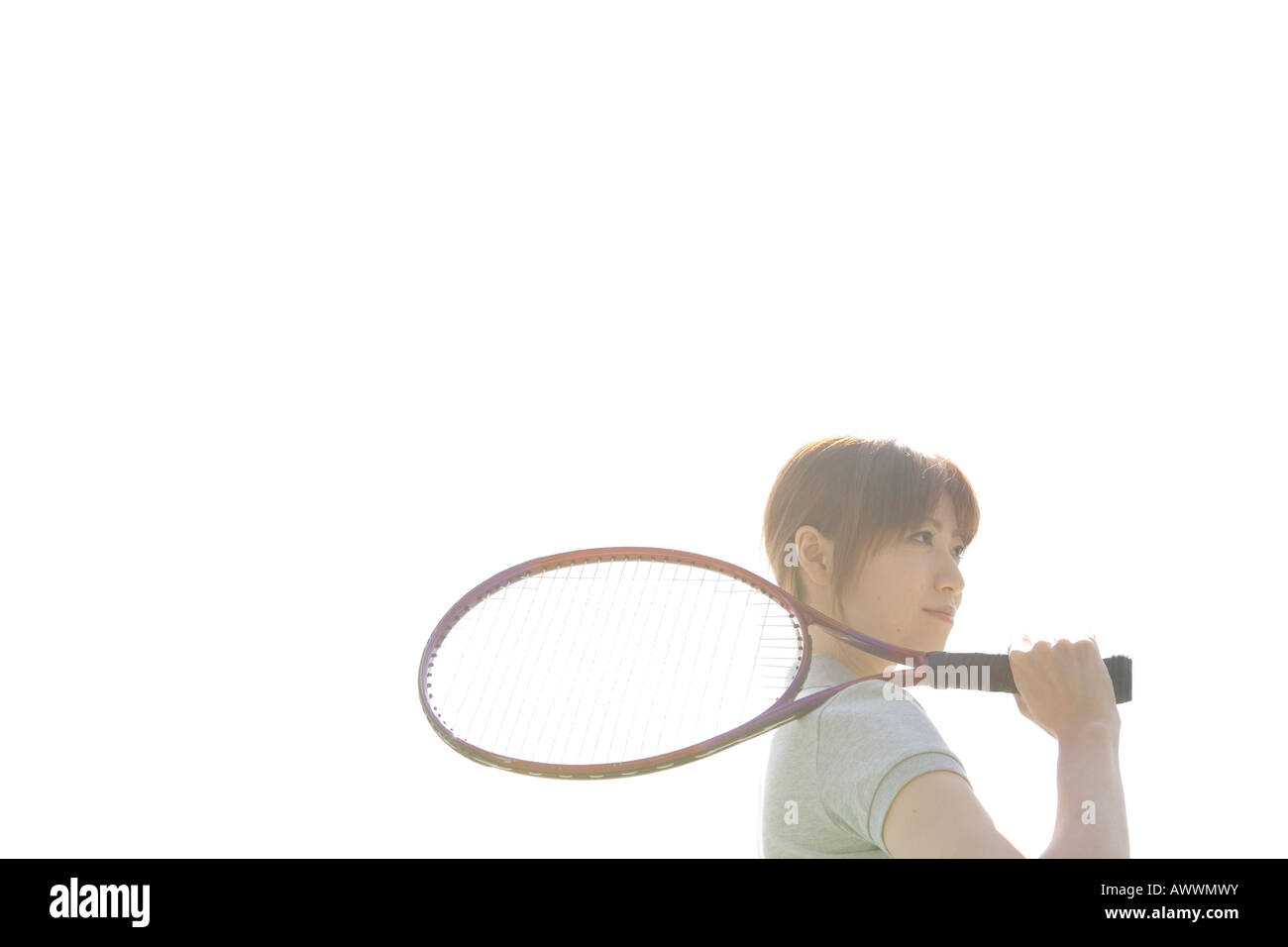 Young woman outdoors on background Cut Out Stock Images & Pictures - Alamy