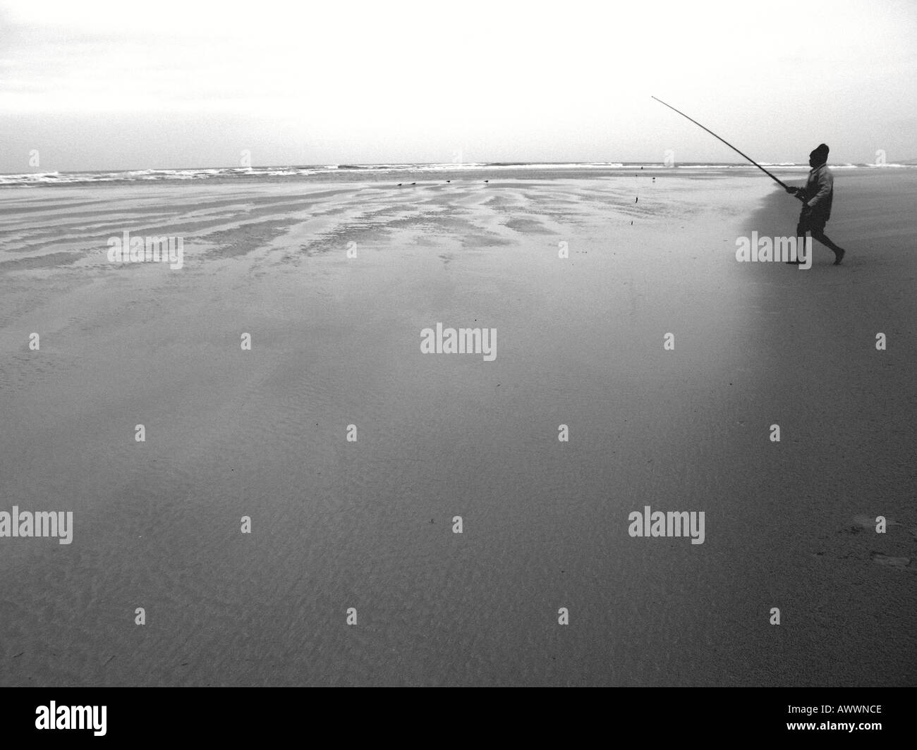 Black white fishing beach hi-res stock photography and images - Alamy
