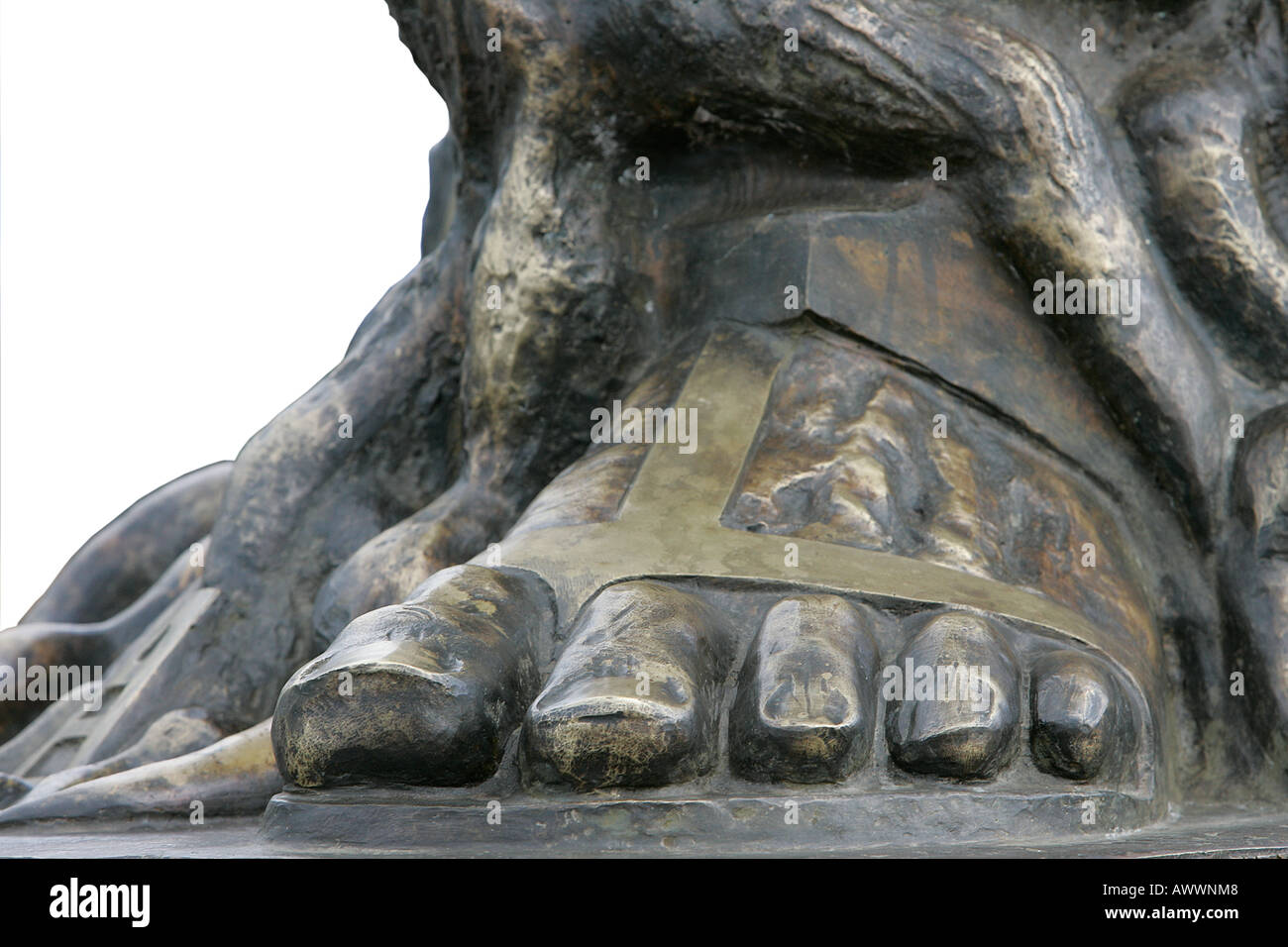 Sveti Naum brass monument sculpture statue Macedonia shore lake Ohrid ...