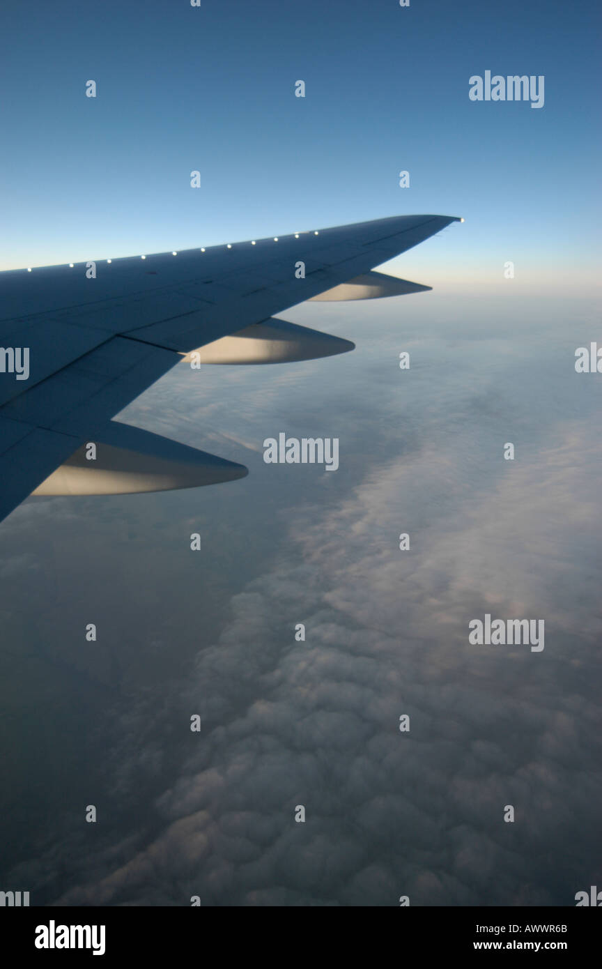 Jetliner wing photographed while inflight Stock Photo - Alamy