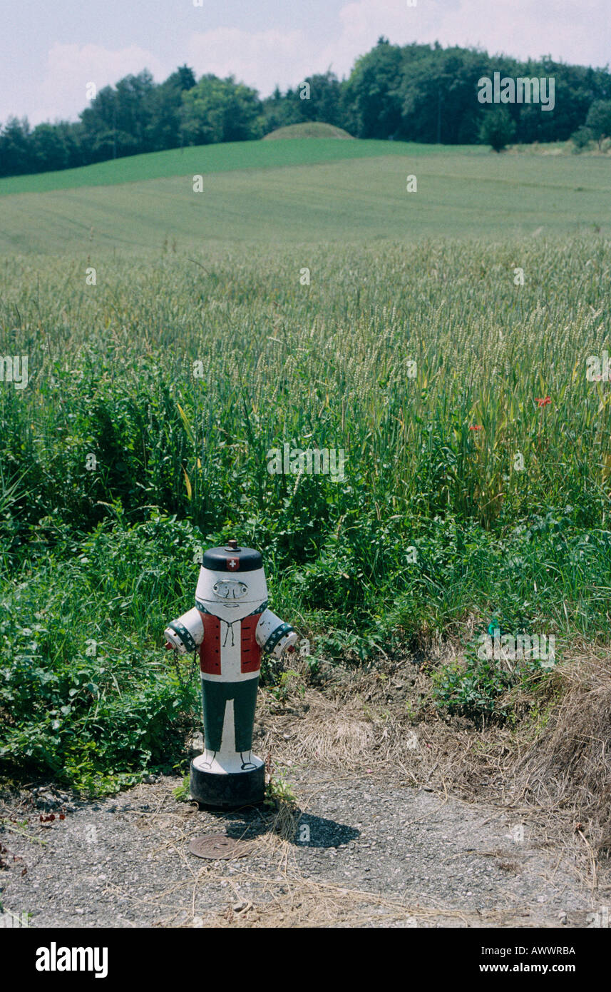 Swiss fire hydrant, painted to look like a little man wearing Swiss ...