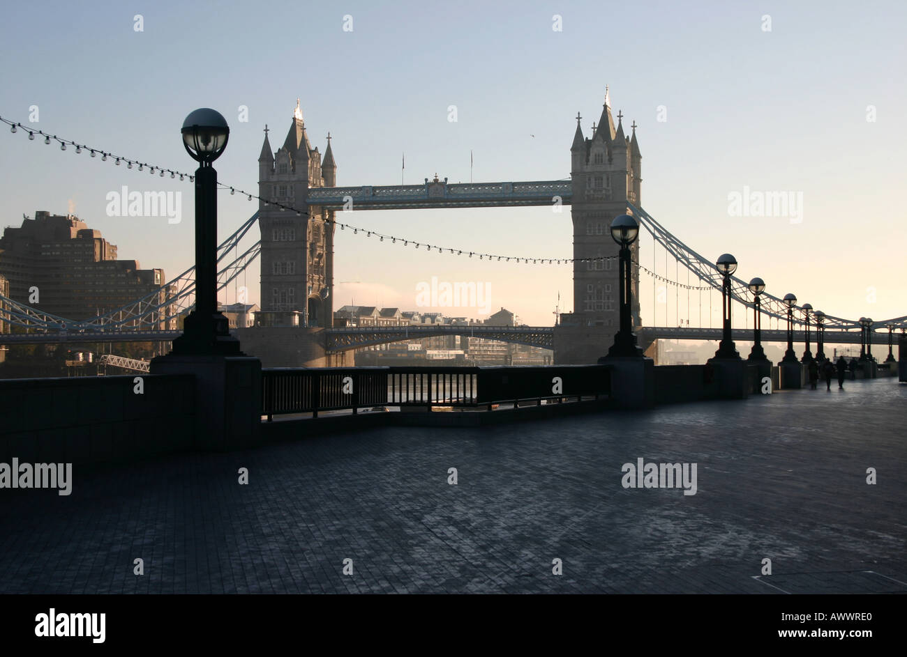South Bank Promenade with Tower Bridge in the background Stock Photo ...
