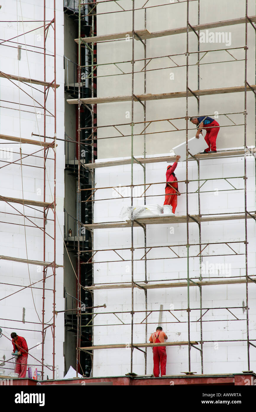 Scaffold workers scafold abstract scafolder construct build building ...