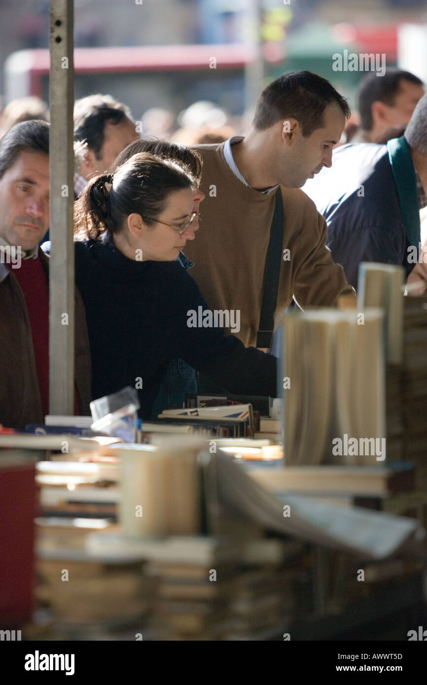 Basque people browse new and secondhand books for sale at the book ...