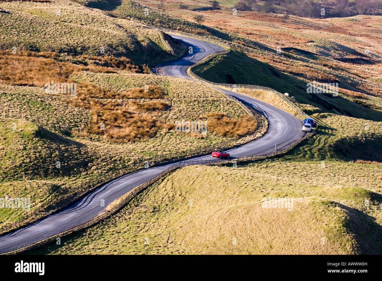 Car on road to mam tor hi-res stock photography and images - Alamy