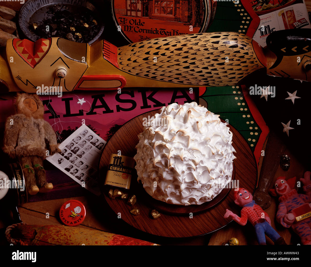 Baked Alaska dessert ice cream meringue Bon Appetit Stock Photo - Alamy