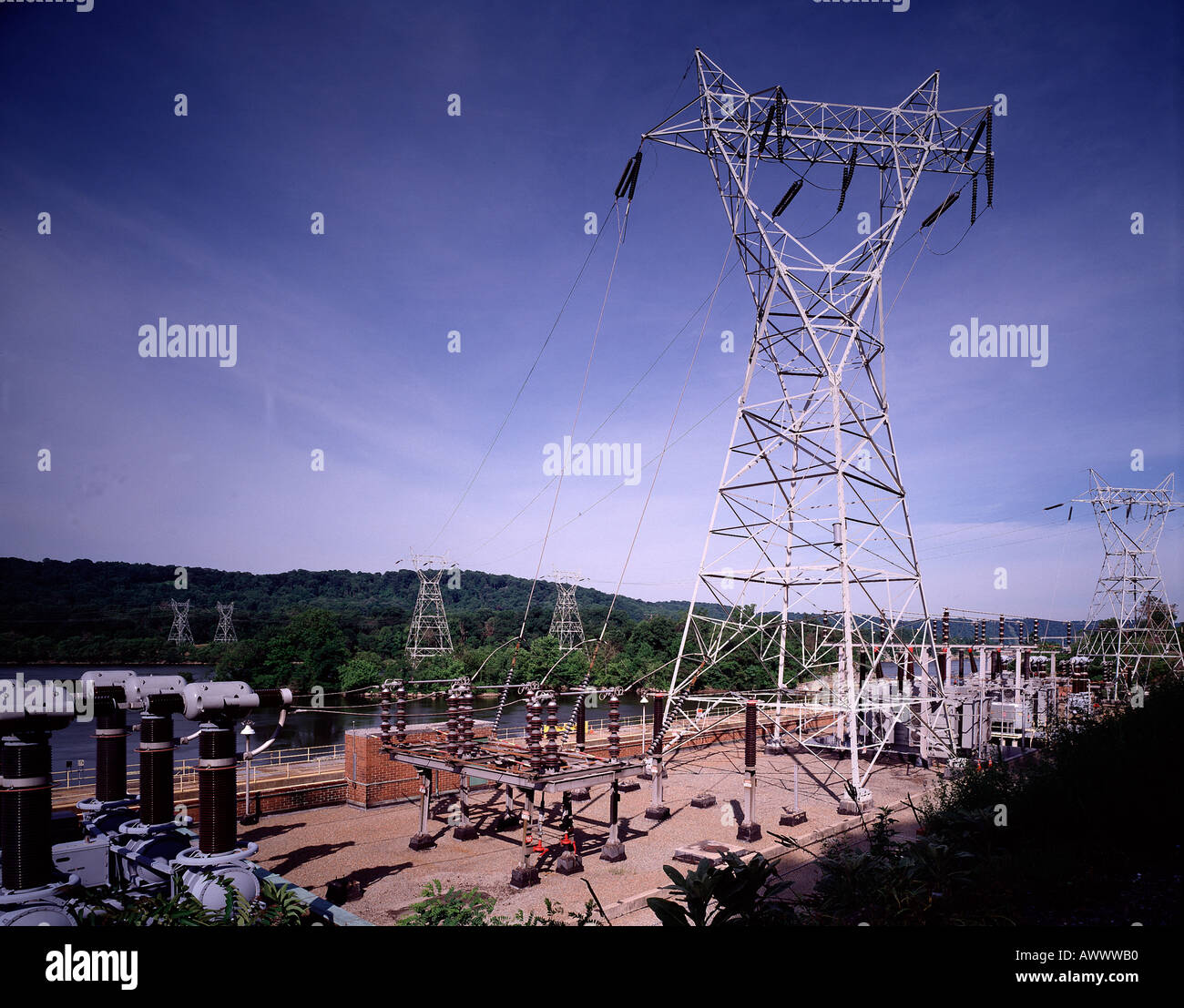 electric power generating transfer station Stock Photo - Alamy