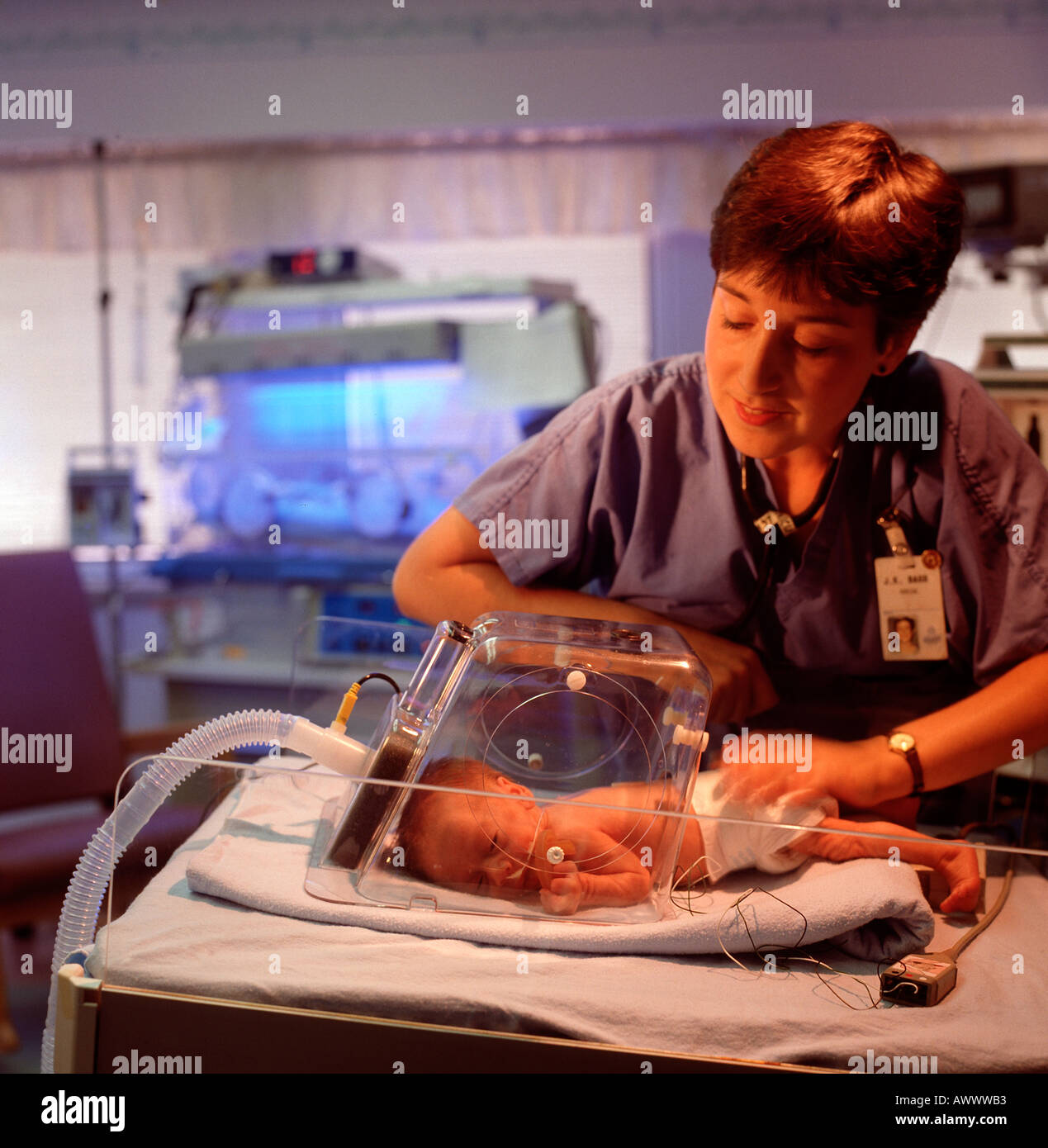 hospital intensive care nurse w newborn baby premature preemie premie ...