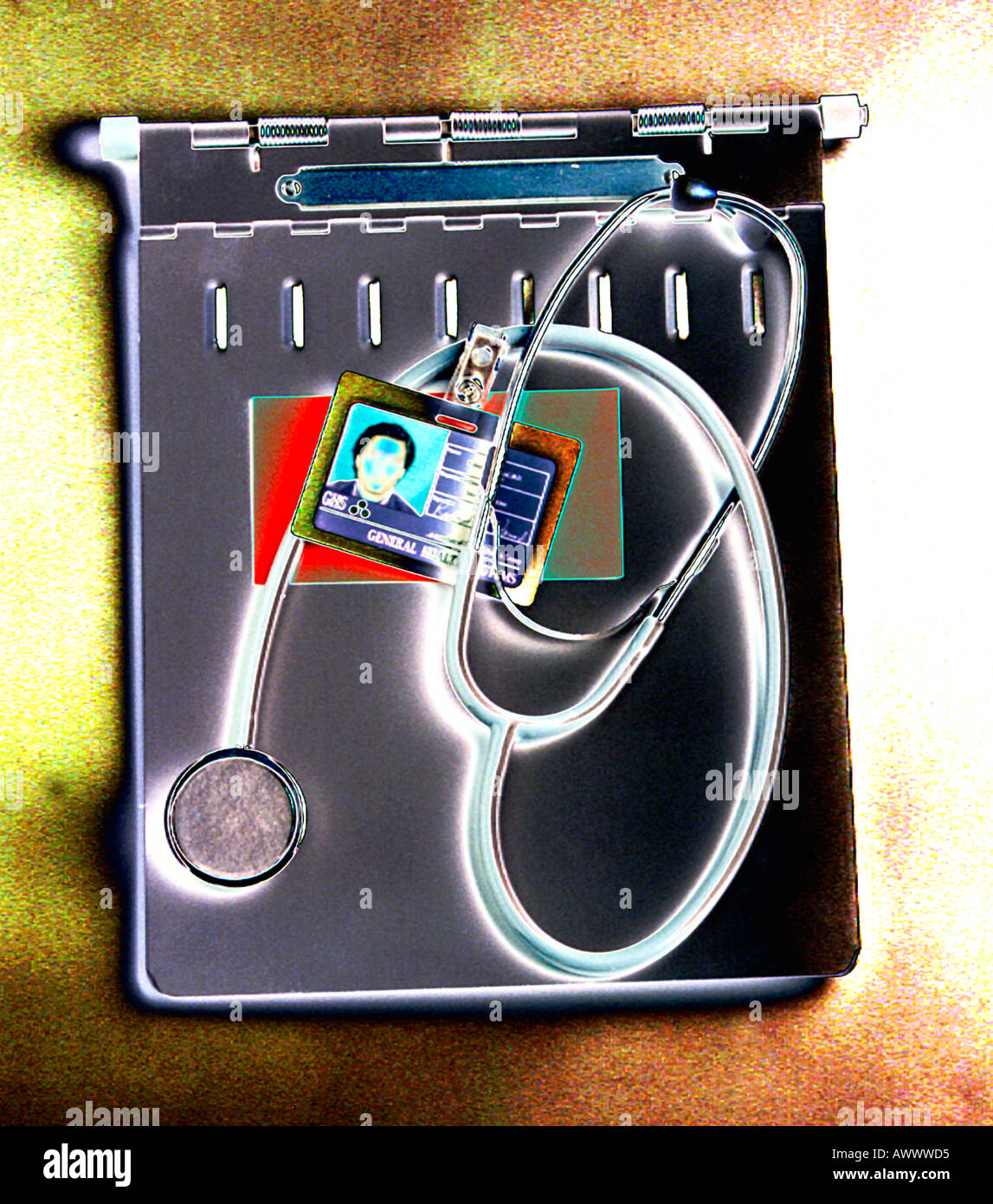 doctor physician stethoscope id identity badge patient chart rx RX ...