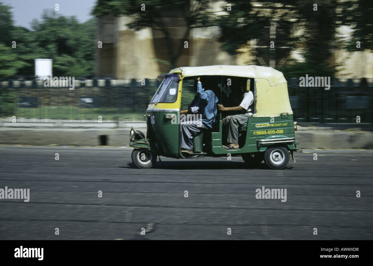 Speeding Tuk Tuk, Delhi, India Stock Photo - Alamy