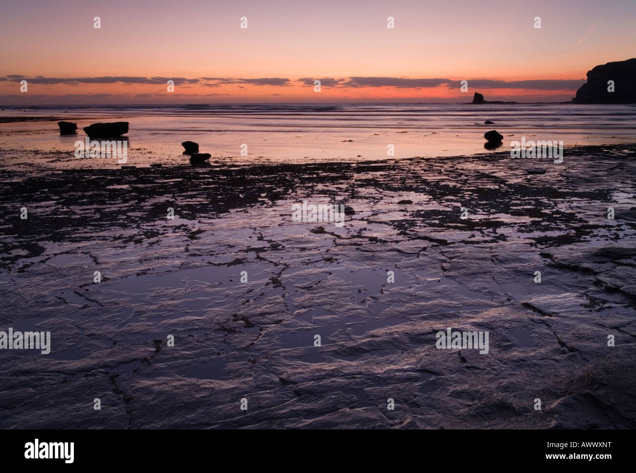 Saltwick Bay at Dawn near Whitby in Yorkshire England UK Stock Photo ...