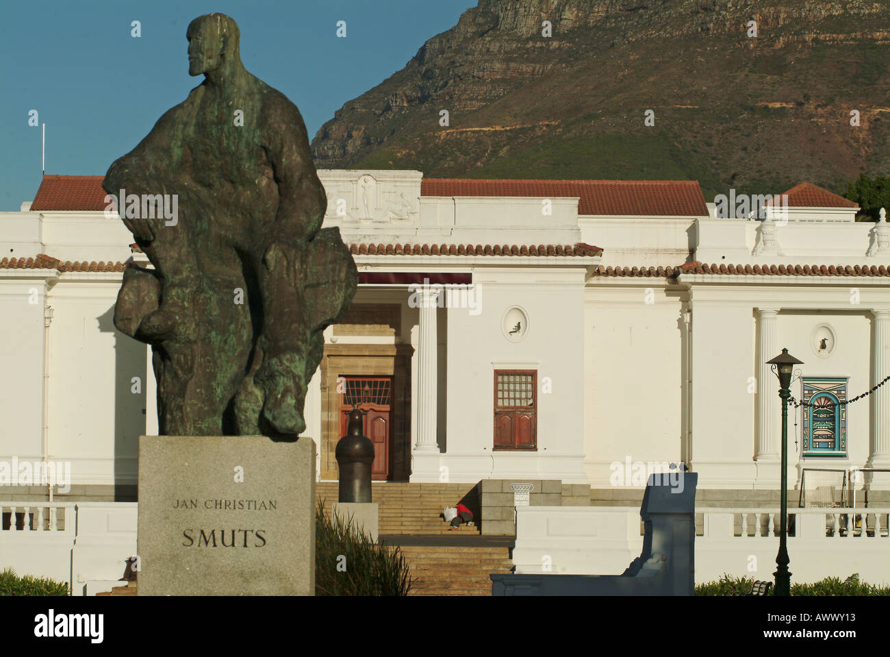 South Africa Cape Town Jan Smuts statue and National gallery Stock ...