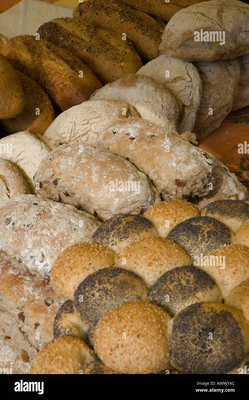 Hand crafted bread, market stall. Arras France Stock Photo - Alamy
