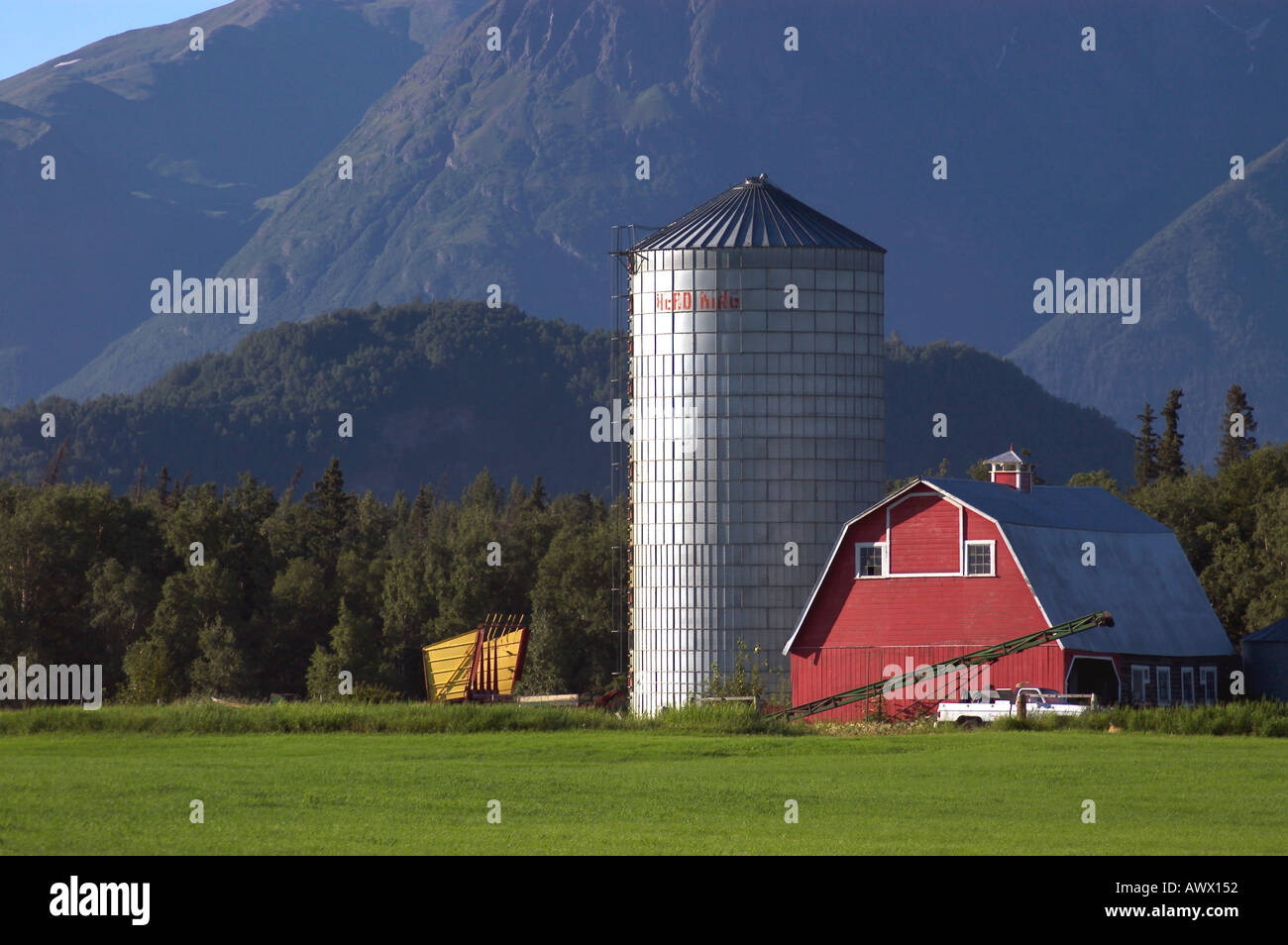 farm and barn Alaska Stock Photo - Alamy