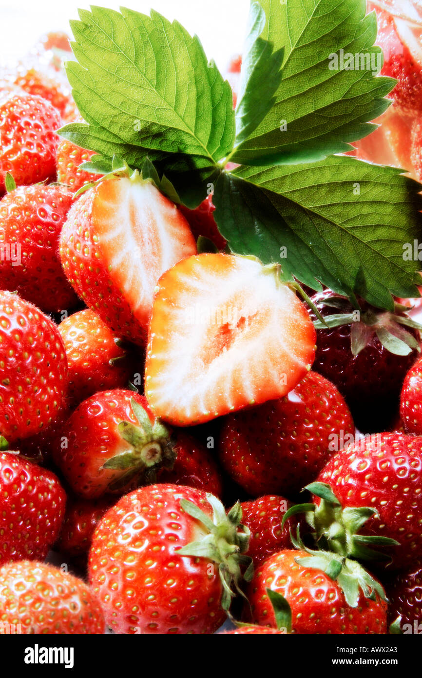Halves fresh ripe strawberries in hi-res stock photography and images ...
