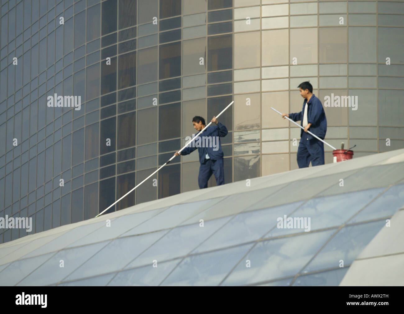 Washing Windows in Beijing Stock Photo - Alamy