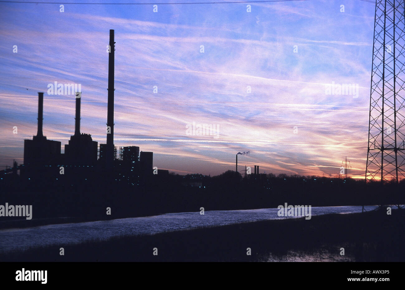 factory at the river Lippe, Germany, NRW, Lippramsdorf Stock Photo - Alamy