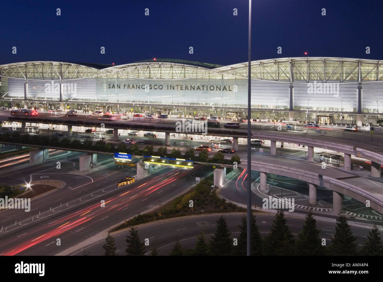 The International Terminal Building at night San Francisco ...