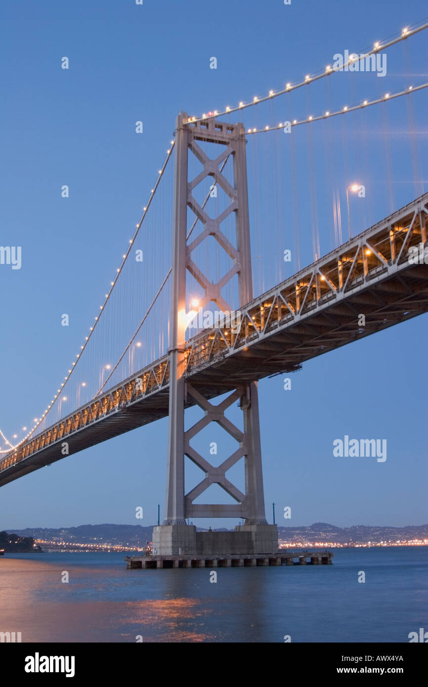 San Francisco Oakland Bay Bridge at night San Francisco California USA ...