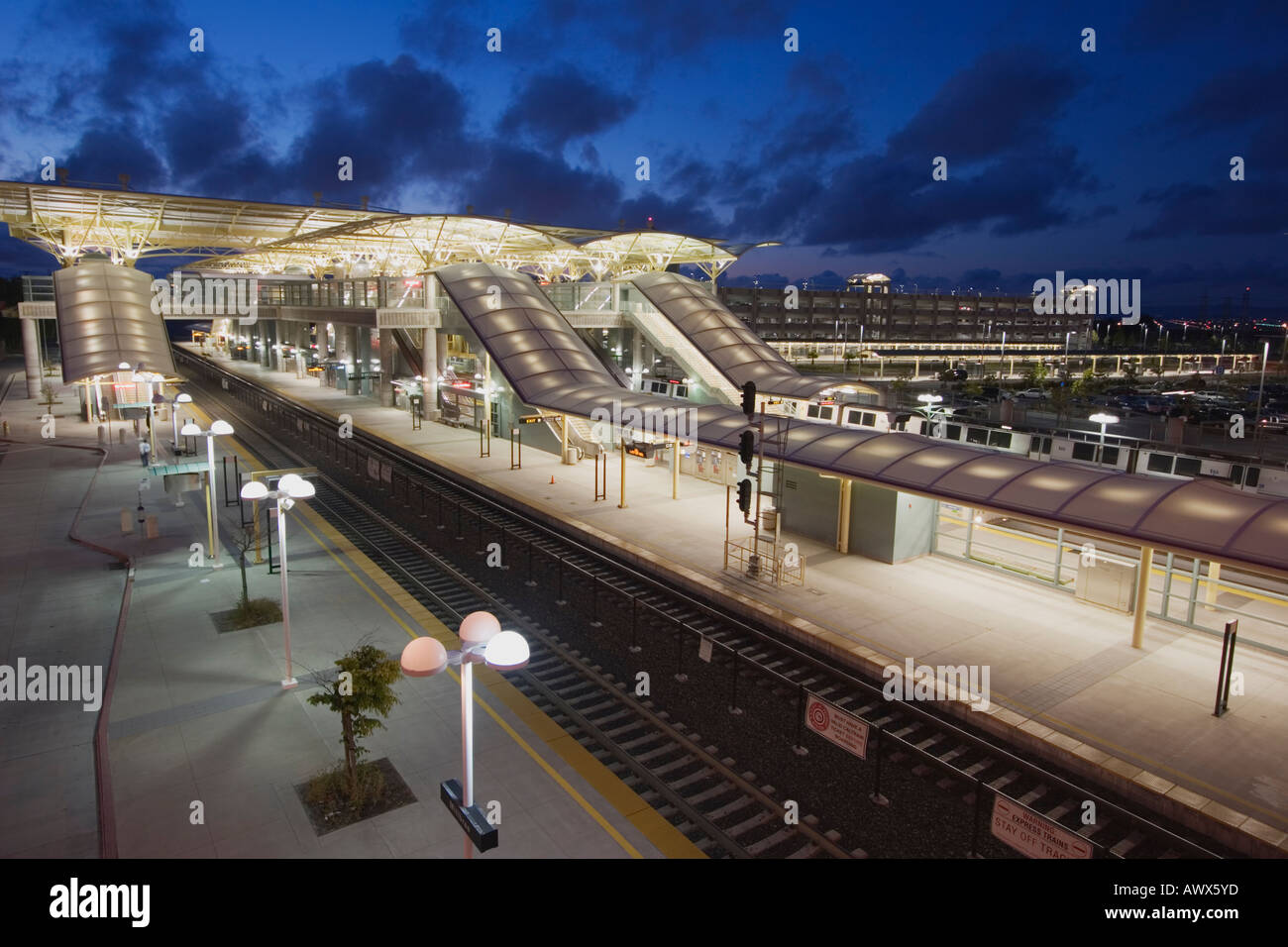 The Millbrae BART Station during dusk Millbrae San Mateo County ...