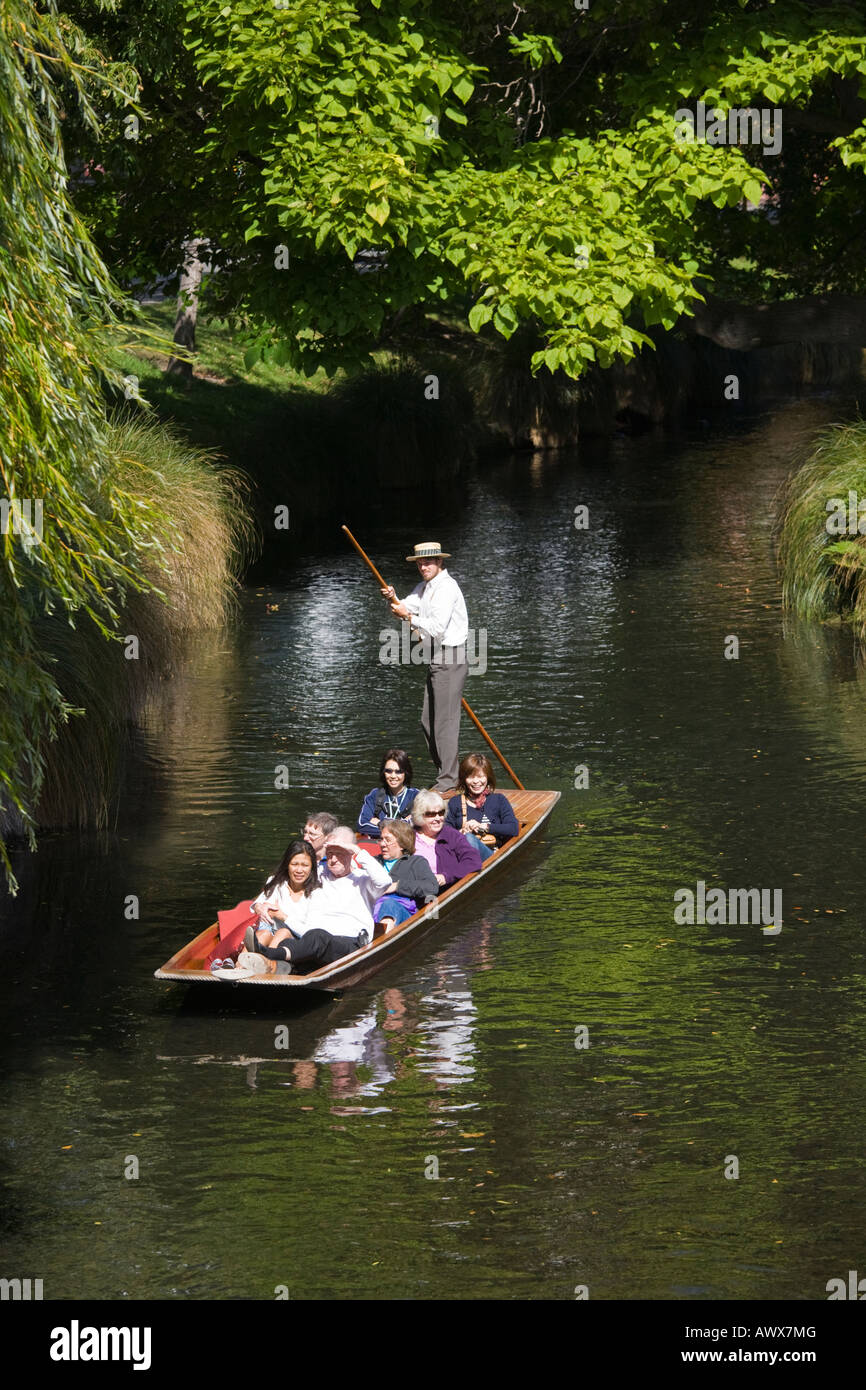 Punting on the Avon River, Christchurch, New Zealand Stock Photo - Alamy