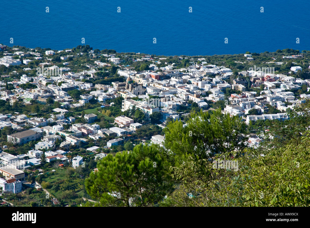 Aerial view of Anacapri Capri Italy Stock Photo - Alamy