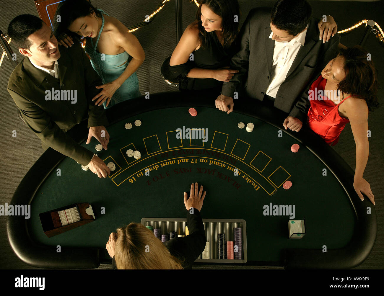 Top down view of blackjack Stock Photo - Alamy