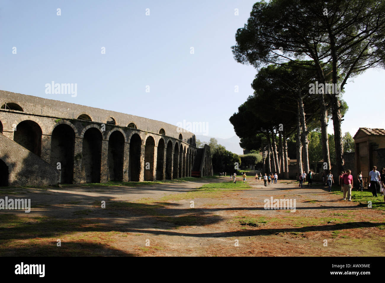 Walls of the Amphitheatre of Pompeii, Italy Stock Photo - Alamy