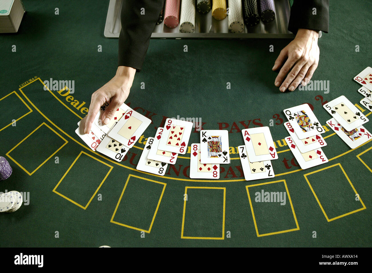 Croupier dealing cards hi-res stock photography and images - Alamy
