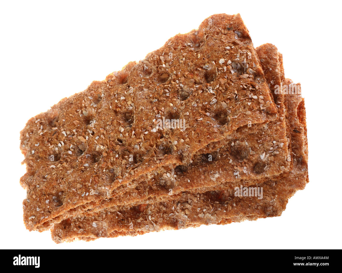 Knack bread detail isolated on white background Stock Photo - Alamy