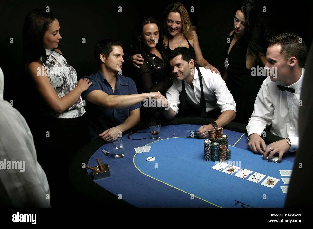 The players shake hands at the end of the game hi-res stock photography ...