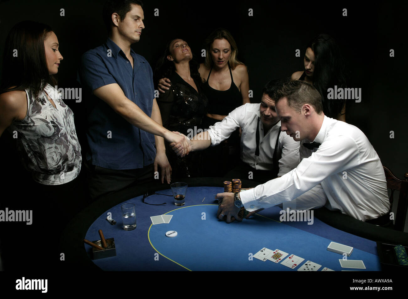 The players shake hands at the end of the game hi-res stock photography ...