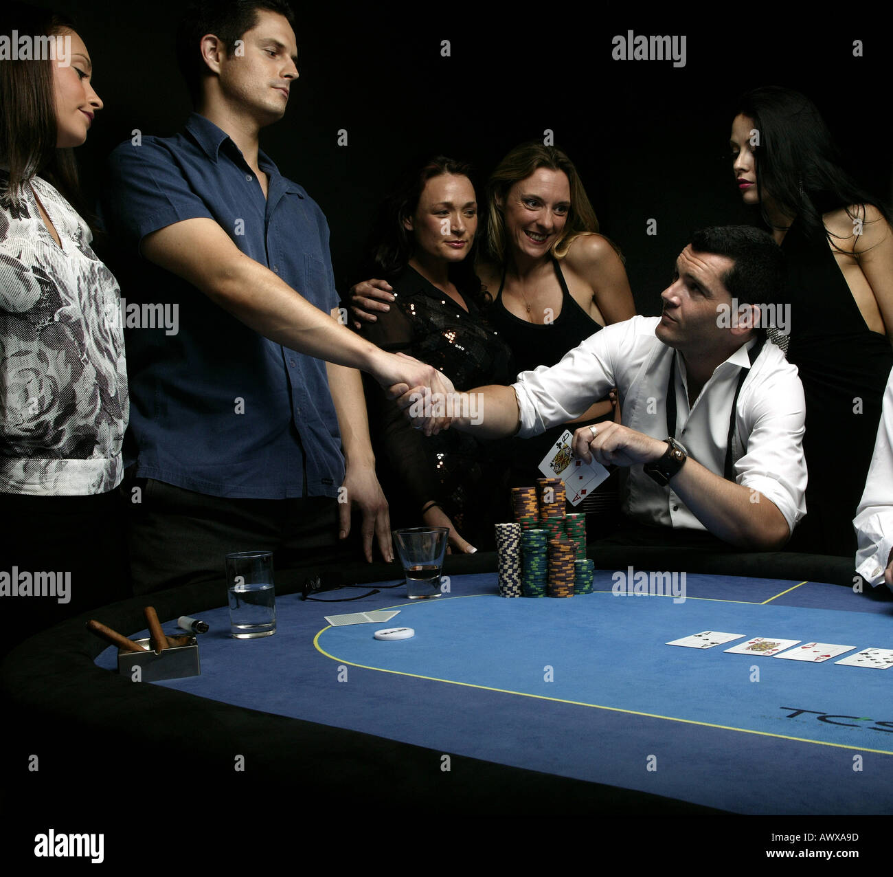 The players shake hands at the end of the game hi-res stock photography ...