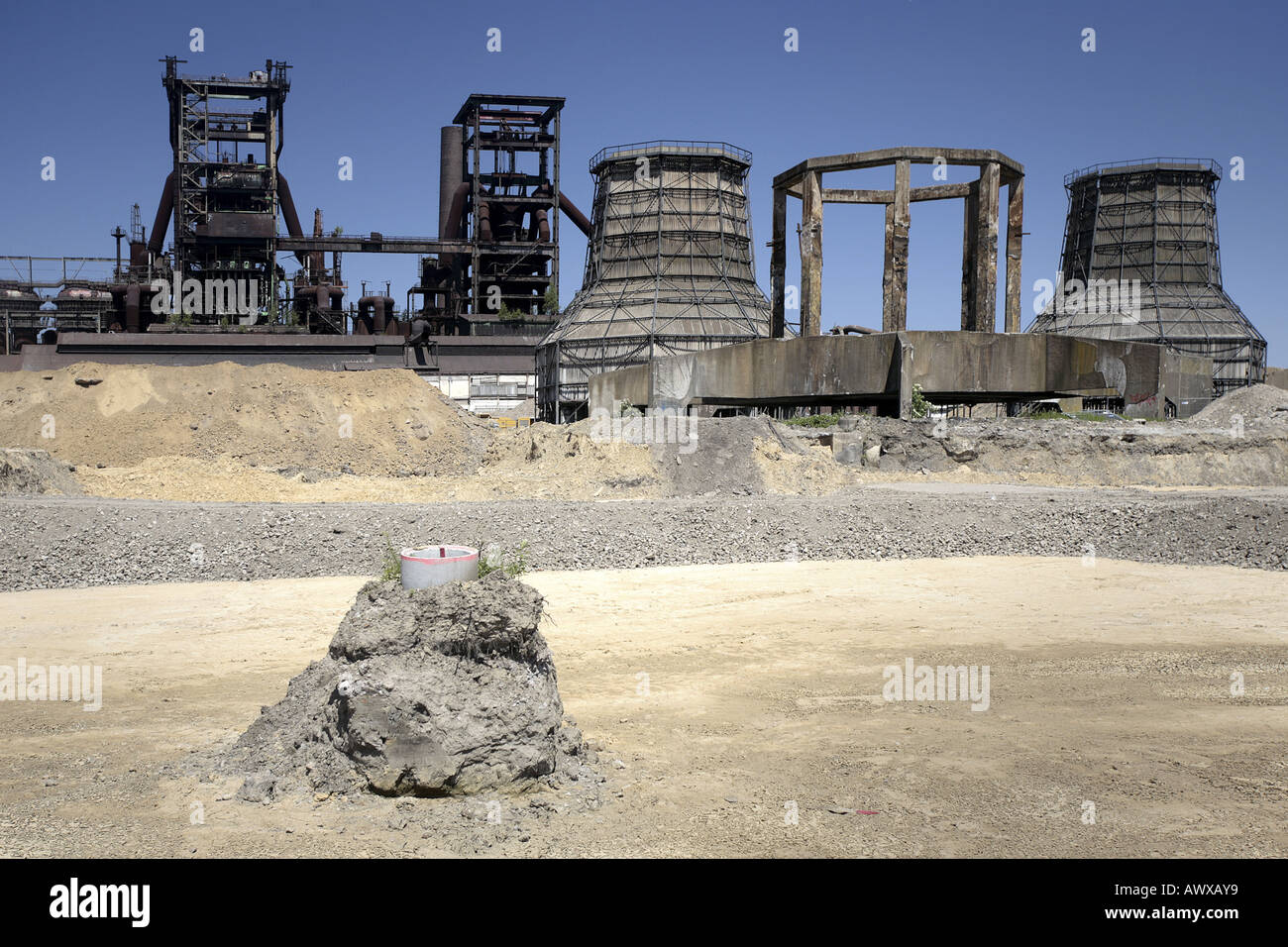 Industrial abandoned land of the former steel work Thyssen-Krupp ...