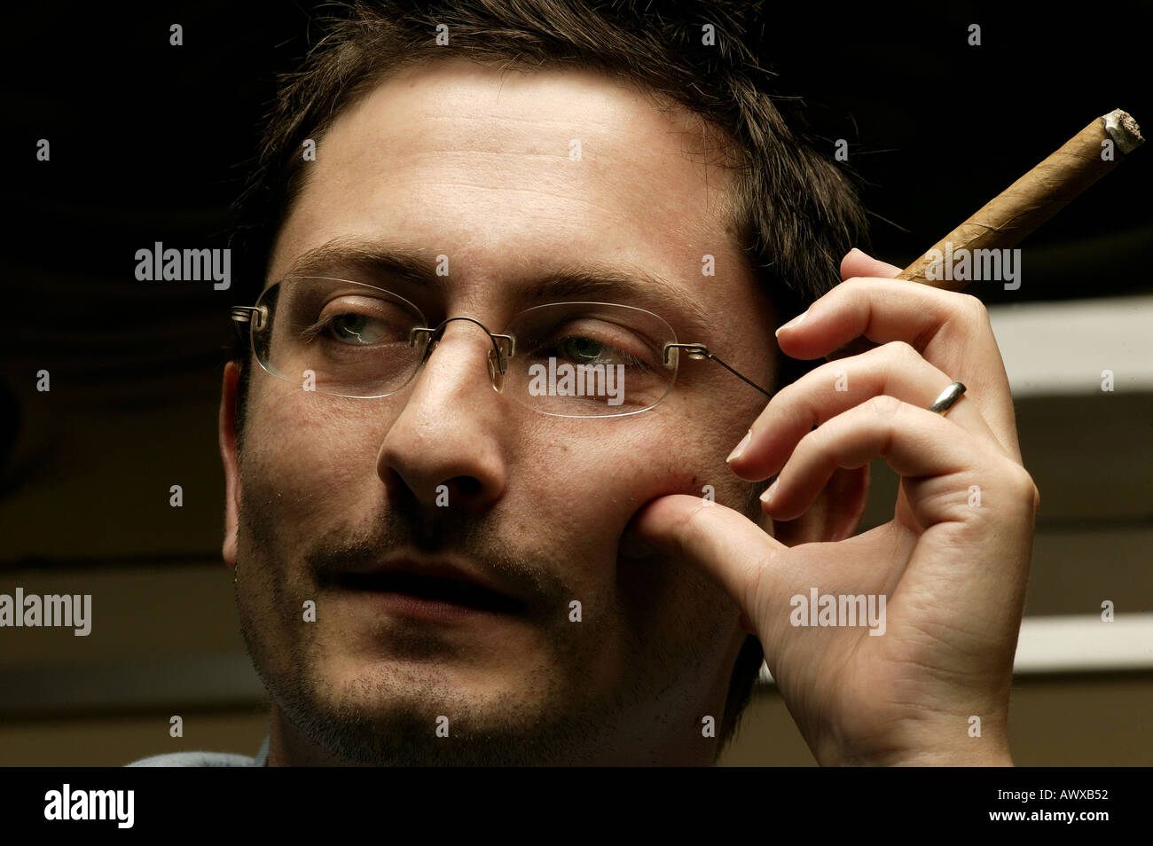 Man with cigar Stock Photo - Alamy