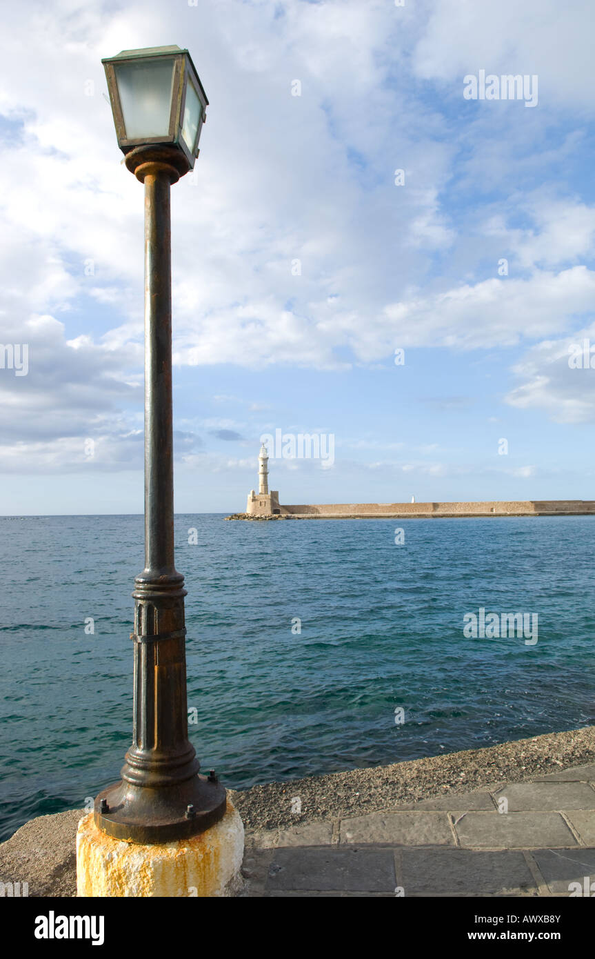 Lighthouse in Chania Stock Photo - Alamy