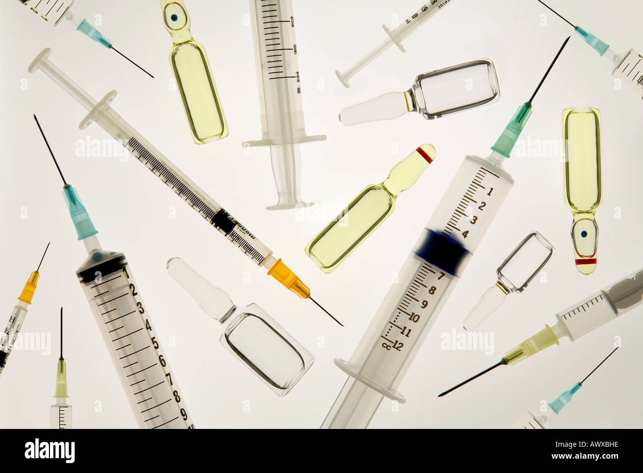 Syringes, Needles and Vials Stock Photo - Alamy