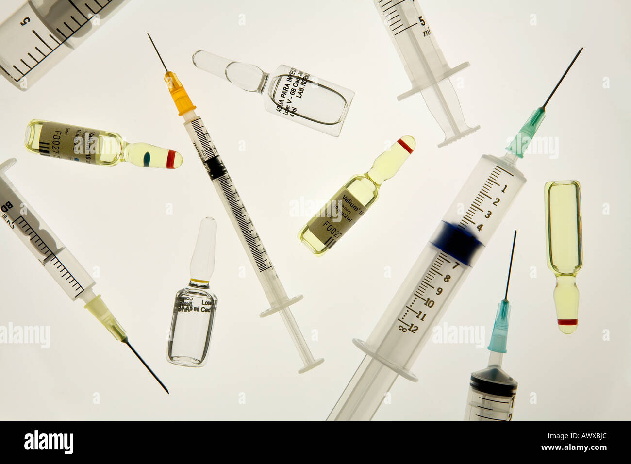 Syringes, Needles and Vials Stock Photo - Alamy