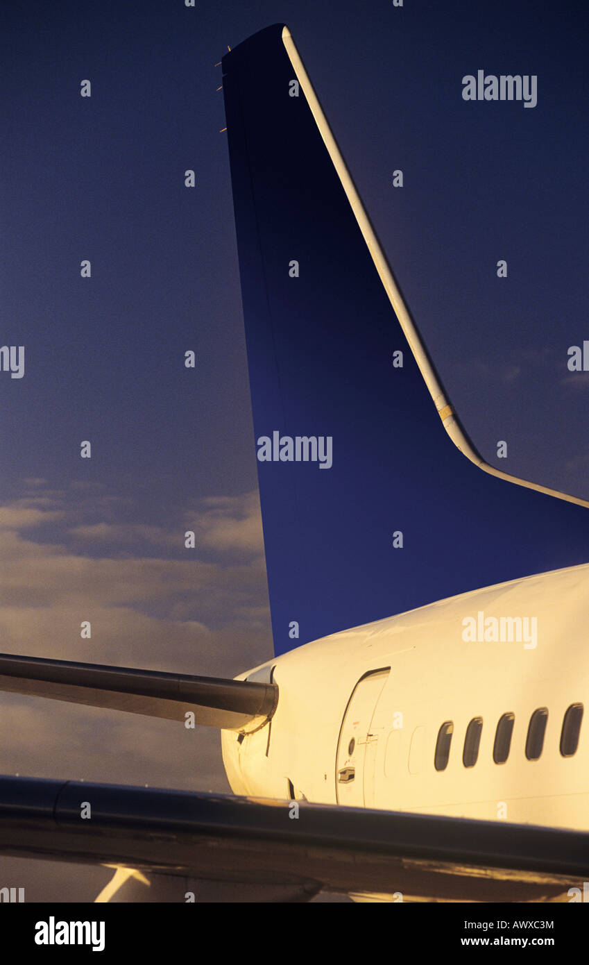 Passenger jet tailplane and rear fuselage Stock Photo - Alamy