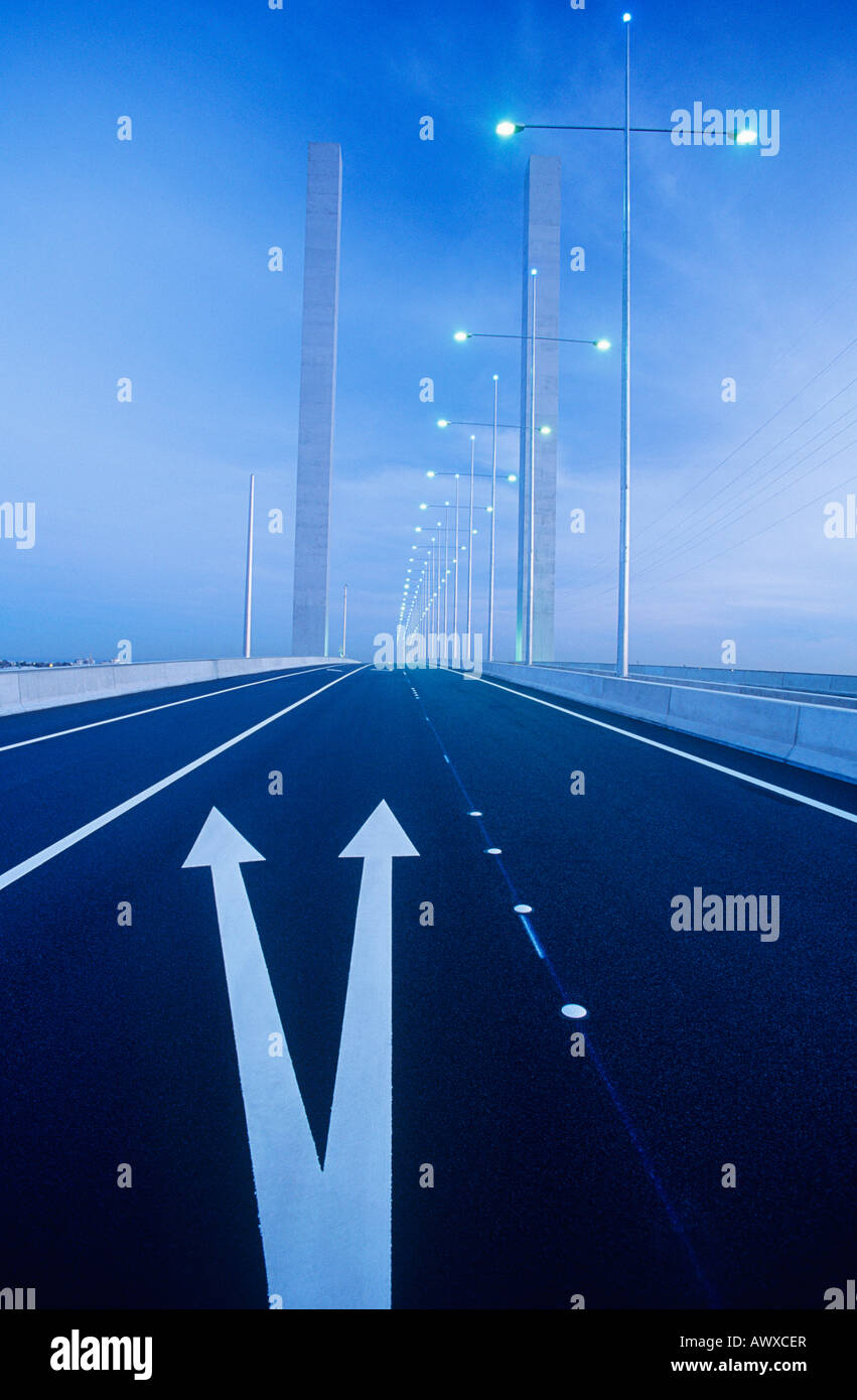 Road markings on freeway bridge, Melbourne, Australia Stock Photo - Alamy
